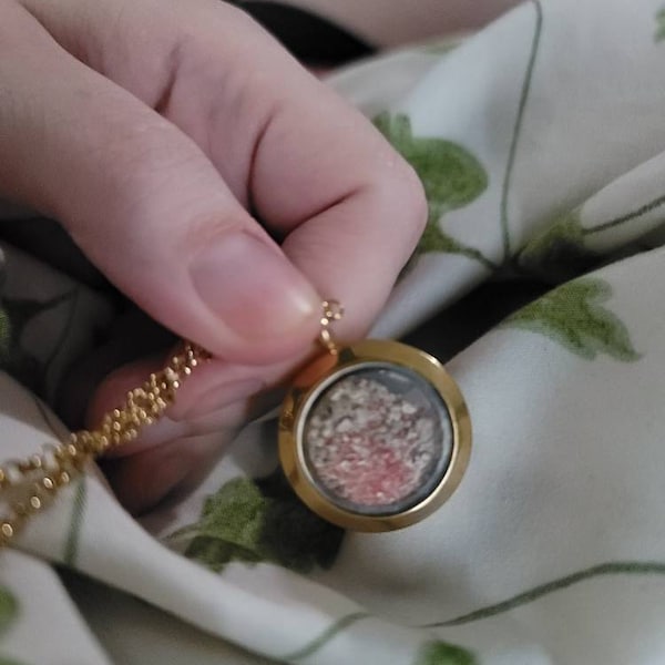 Cremation Locket for Ashes, Human Ash Keepsake, Gold Cremation Necklace ...