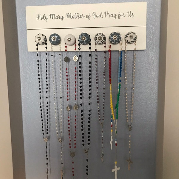 Rosary Wall Hanger Custom Quote- Rosary Wall Holder- Rosary Display ...