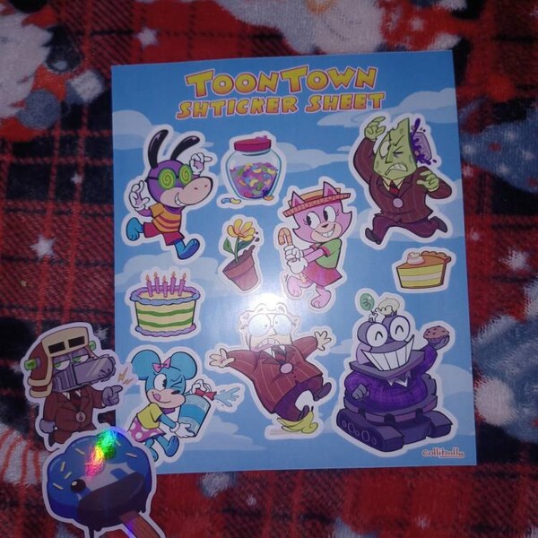 Toontown Die Cut Vinyl Sticker Sheet - 6.5" X 5.5" - 10 Stickers Total ...