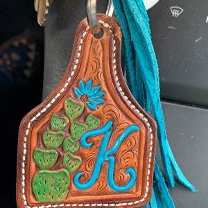 Handmade Leather Ear Tag Key Chains Personalized With Your - Etsy