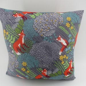 Blue Orange Yellow Gold Fox Woodland Forest Quilter's Weight Cotton ...