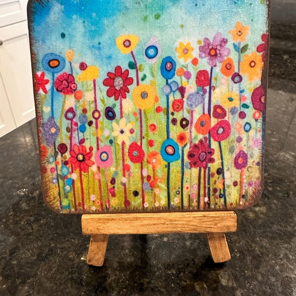 Spring Birdhouse Mini Wood Sign With Easel, Colorful Mini Art, Wood ...