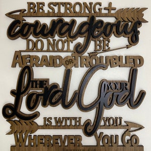 Layered Bible Verse Sign Joshua 1:9 Svgpdfepsdxf Laser Cut Files ...