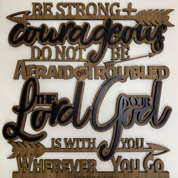 Layered Bible Verse Sign - Joshua 1:9 - Svg+pdf+eps+dxf Laser Cut Files ...