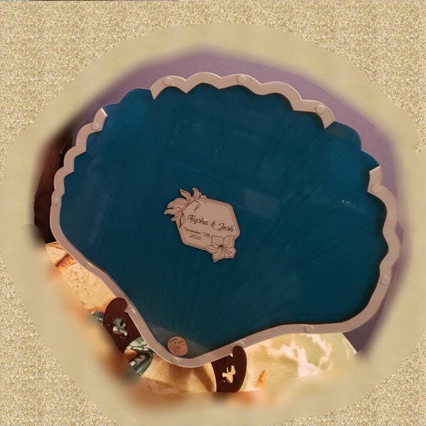 Sea Shell Shape Guest Book, Beach Wedding Guestbook, Tropical Guestbook ...
