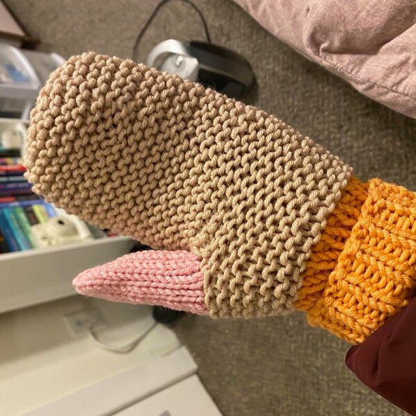 Hand Knit Fluffy Mittens With Flip Tops, Winter Accessories for Women ...