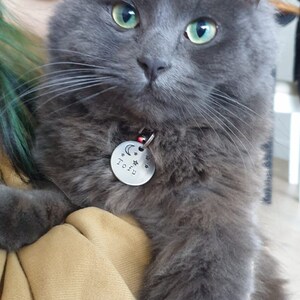 Pet ID Tag Dog Cat Hand Stamped Aluminium Metal Custom Round | Etsy