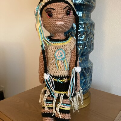 Crochet PDF Pattern to Make 18 Doll Native American Dress, Hat and ...