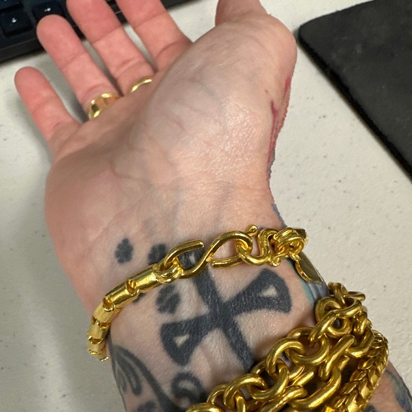 24K Pure Solid Gold Hand Forged Bracelet_made TO ORDER - Etsy