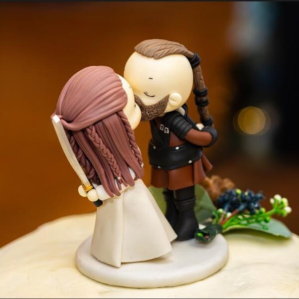 Viking Wedding Cake Topper, Viking Couple With Sword and Axe Cake ...