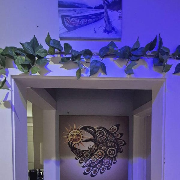 First Nations Owl Abstract Pacific Northwest Snowy Owl Mid-century Oil ...