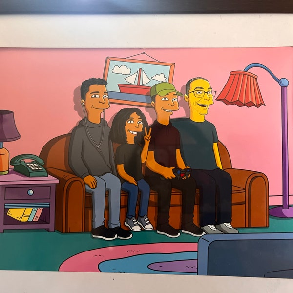 Personalized Family Yellow Portrait From the Photo, Custom Yellow ...