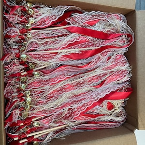 75 Ribbon Wands Send off Ideas Ceremony Exit Wedding Ribbon Favors With ...