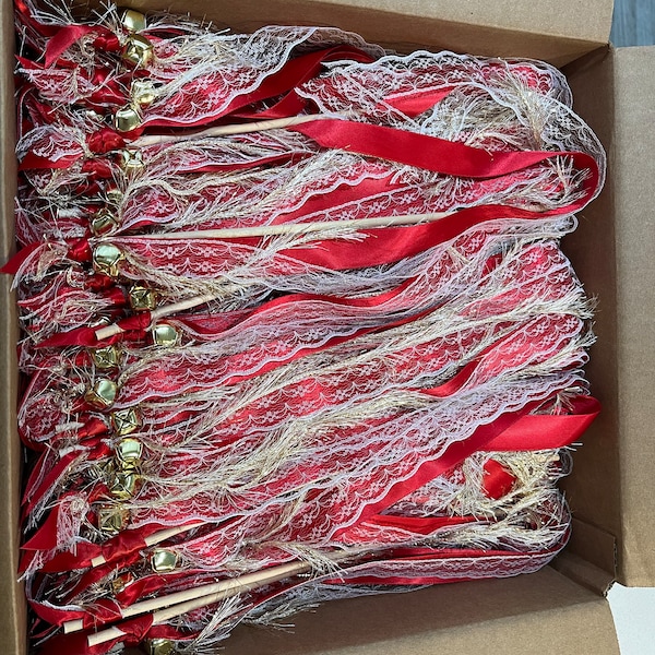 125 Ribbon Wands Send off Ideas Ceremony Exit Wedding Ribbon Favors ...