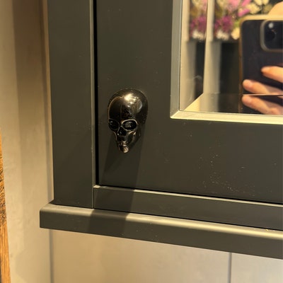 Black Skull Door Knobs/drawer Knobs set of 2, Black Kitchen/bathroom ...