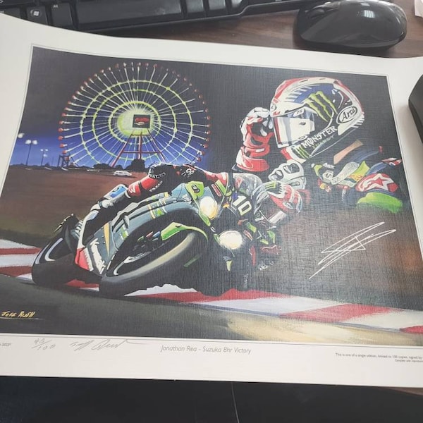 Michael Dunlop Limited Edition Art Print by Jeff Rush Motorcycle Racing ...