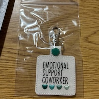 Emotional Support Coworker Keychain, Coworker Gifts, Embroidered Key ...
