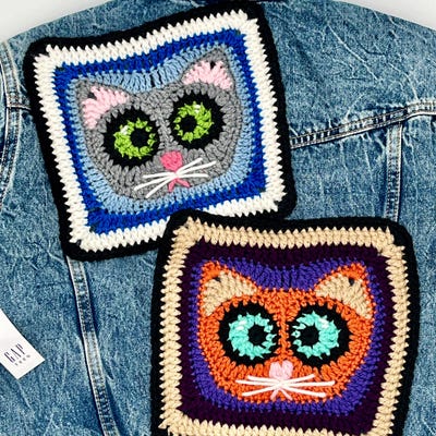Cat Face Granny Square - Etsy