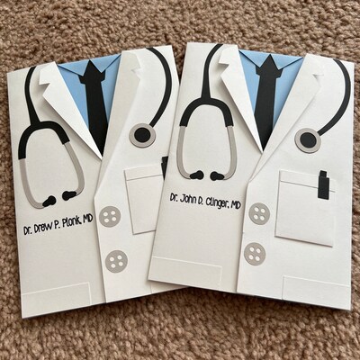 Doctors Lab Coat Card Thank You Card for Doctor Card for Hospital Staff ...