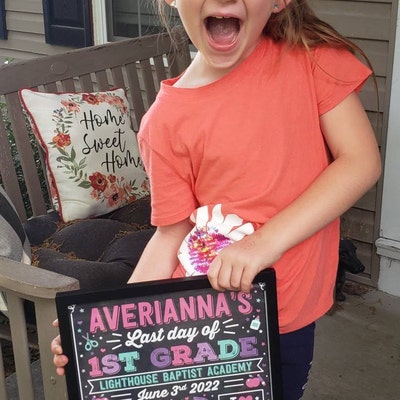 Last Day of School Sign Last Day of School Chalkboard Poster Back to ...