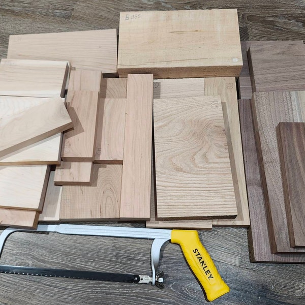 NO KNOTS! Scrap Hardwood Short Boards. Box of Different Woods. Walnut ...