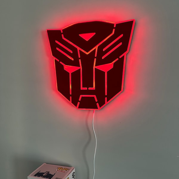 Autobot LED Sign: Transformers Fan Art, Edge Lit Decor - Etsy