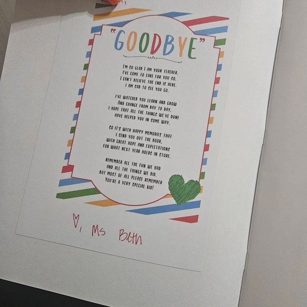 Teacher End of School Letter Printable, Letter to Students, Teacher ...