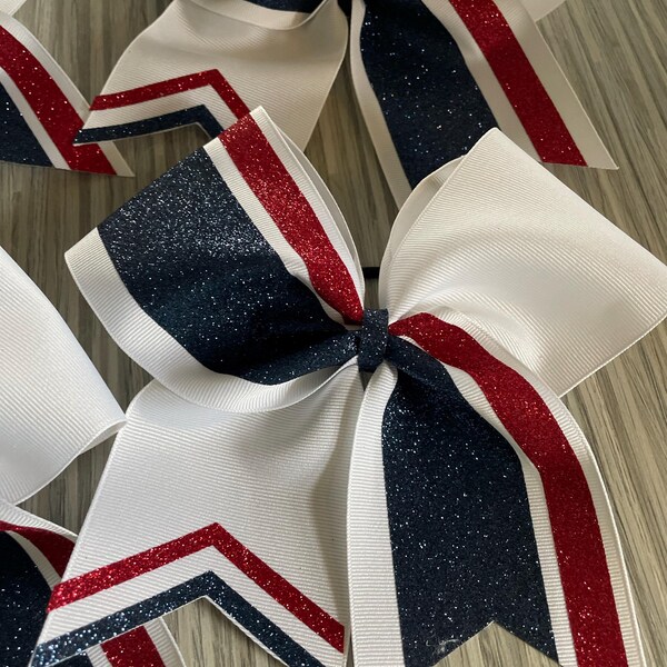 Royal Blue Cheer Bow With Paw Print Bow Custom Cheer Bow in Your Team ...