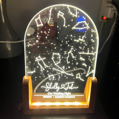Personalized Constellation Chart Lamp Gift Star Map on Night - Etsy