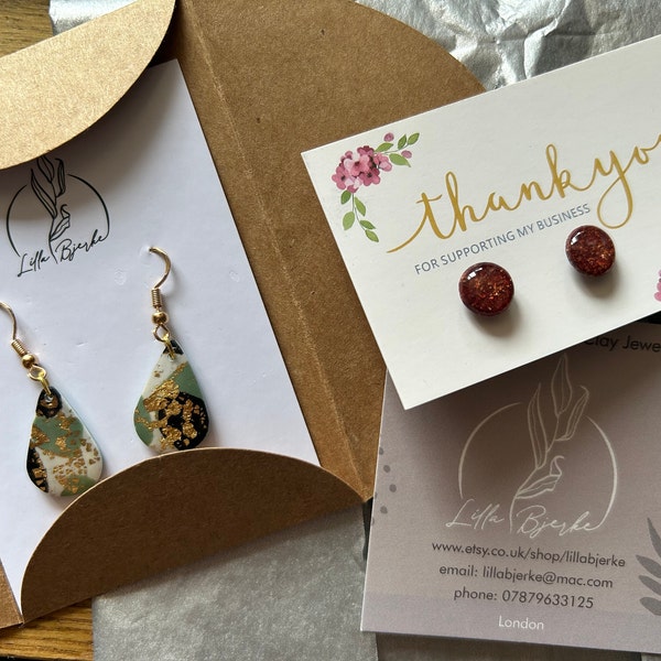 Handmade Polymer Clay/gift/polymer Clay Earrings/gift Box/mother’s Day ...