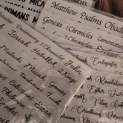 Clear Calligraphy Bible Book Title Stickers All 66 Books - Etsy