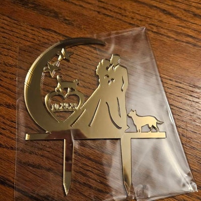 Wedding Cake Topper With Three Dogswedding Cake Topper With - Etsy