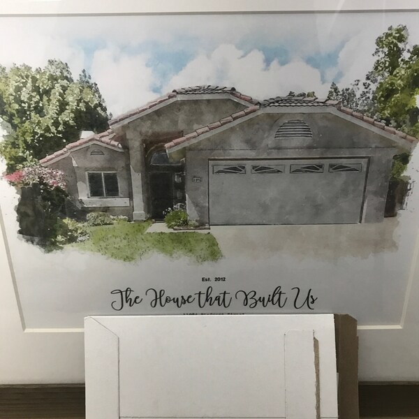 Custom House Drawing, House Illustration, Watercolor House Painting ...