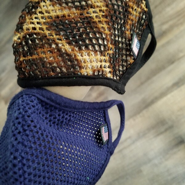 MESH MASKS Cotton-lined or Unlined Face Mask, Double Layer, Made in U.S ...