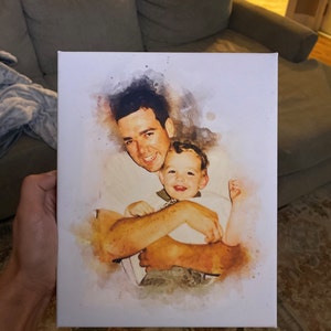 Custom Watercolor Portrait From Photo Personalized Watercolor - Etsy