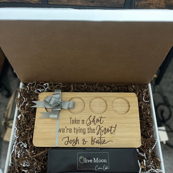 Personalized Wood Flight Board Cutting Charcuterie Engagement Wedding ...