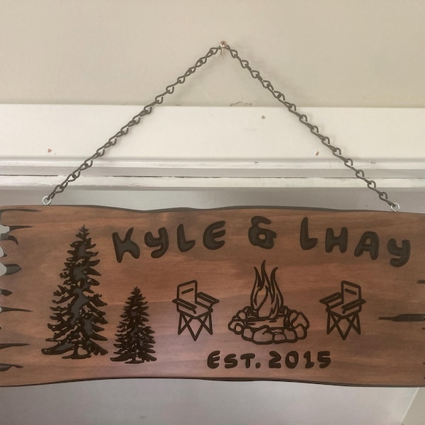 Outdoor Wood Sign Custom Camp Sign Personalized Camping Sign RV Decor ...