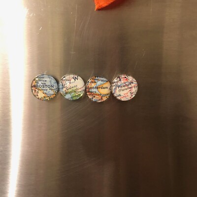 Custom Map Magnets. Set of Four. You Pick Any Cities, States, or ...