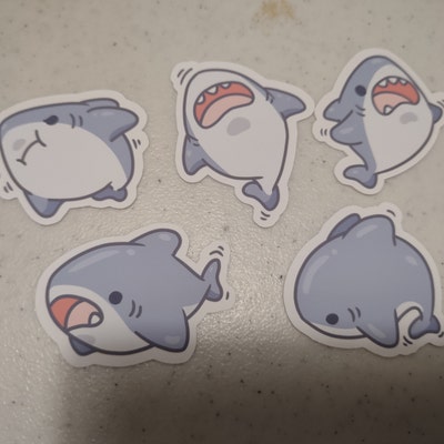 Cute Shark Sticker Set, Baby Shark Stickers - Etsy