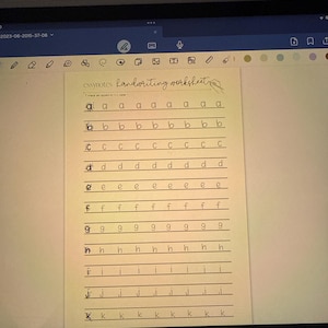 Lowercase and Uppercase Letters Handwriting Template @essynotes - Etsy