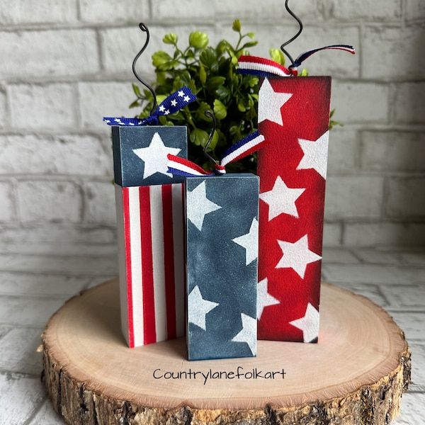 Firecrackers- Set of 3- Fireworks Decor- 4th of July Decor ...