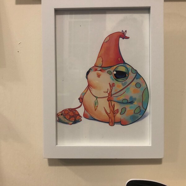 Grandpa Frog With Bill the Tortoise | Art Print | Original Wall Hanging ...