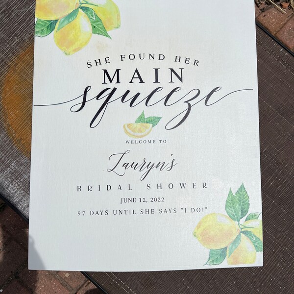 EDITABLE She Found Her Main Squeeze Lemon Bridal Shower Welcome Sign ...