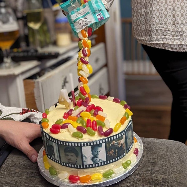 Edible Film Reel Icing Cake Wrap - Pre Cut. 3 Strips per Sheet (5 ...