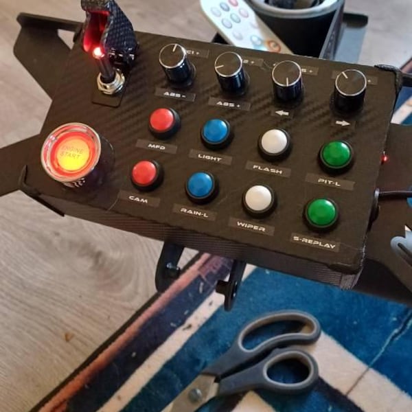 Button Box Sim Racing Console, 22 Functions, Ignition Lever and Start ...