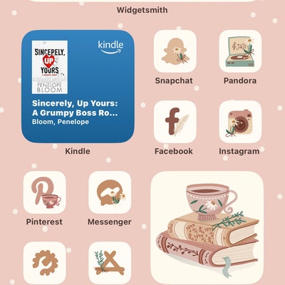 Book Lover App Icons Bookworm Ios Icons Iphone Icons for - Etsy