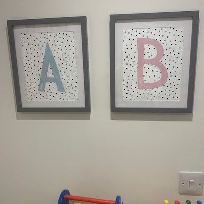 Personalised Initial Print Initial Print Kids Room, Baby Initial Print ...