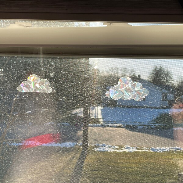 Cloud Window Cling Sun Catcher Decals - Rainbow Maker Sets - Reusable ...