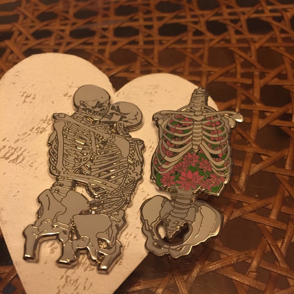 Any 2 Anatomy Hard Enamel Pin: Bird Skeleton, Rabbit Pin, Glowing Bat ...