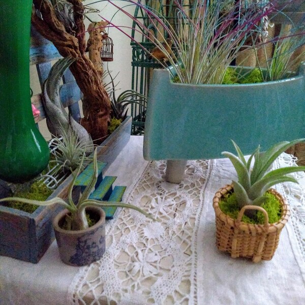 Mossy Green and Copper Salad or Fruit Bowl Earth Tones Large Shallow ...